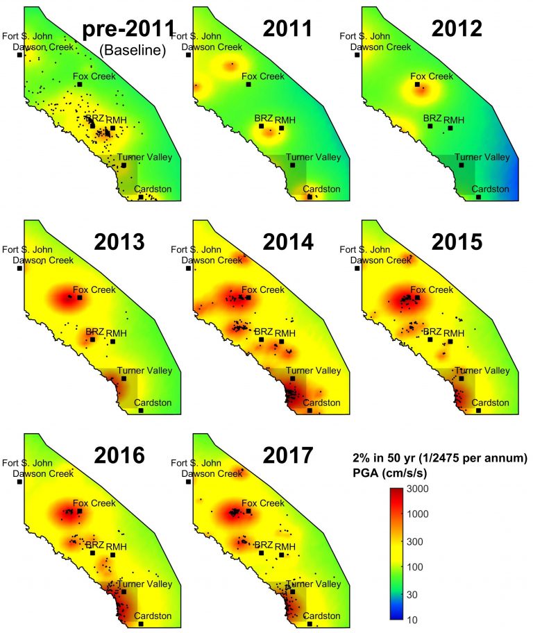 WCSB Hazard Maps – CANADIAN INDUCED SEISMICITY COLLABORATION (2014-2020)